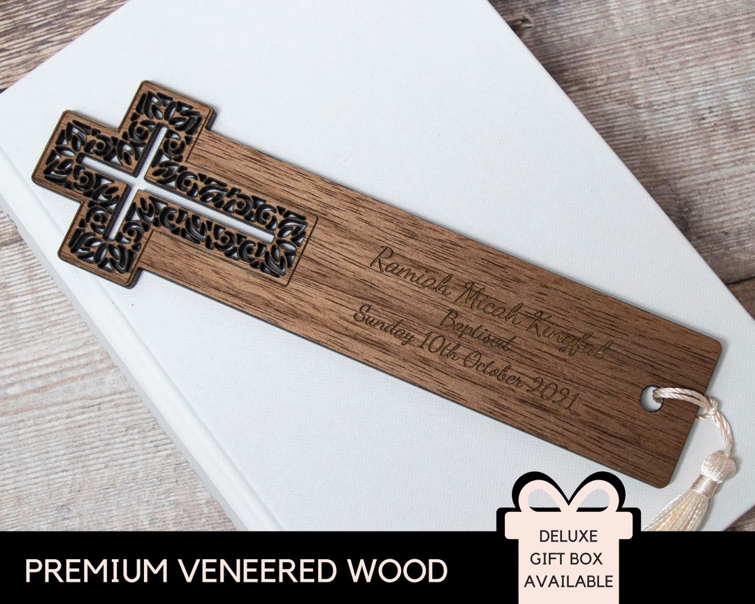 Personalised Engraved Wooden Cross Bookmark Crucifix - Etsy