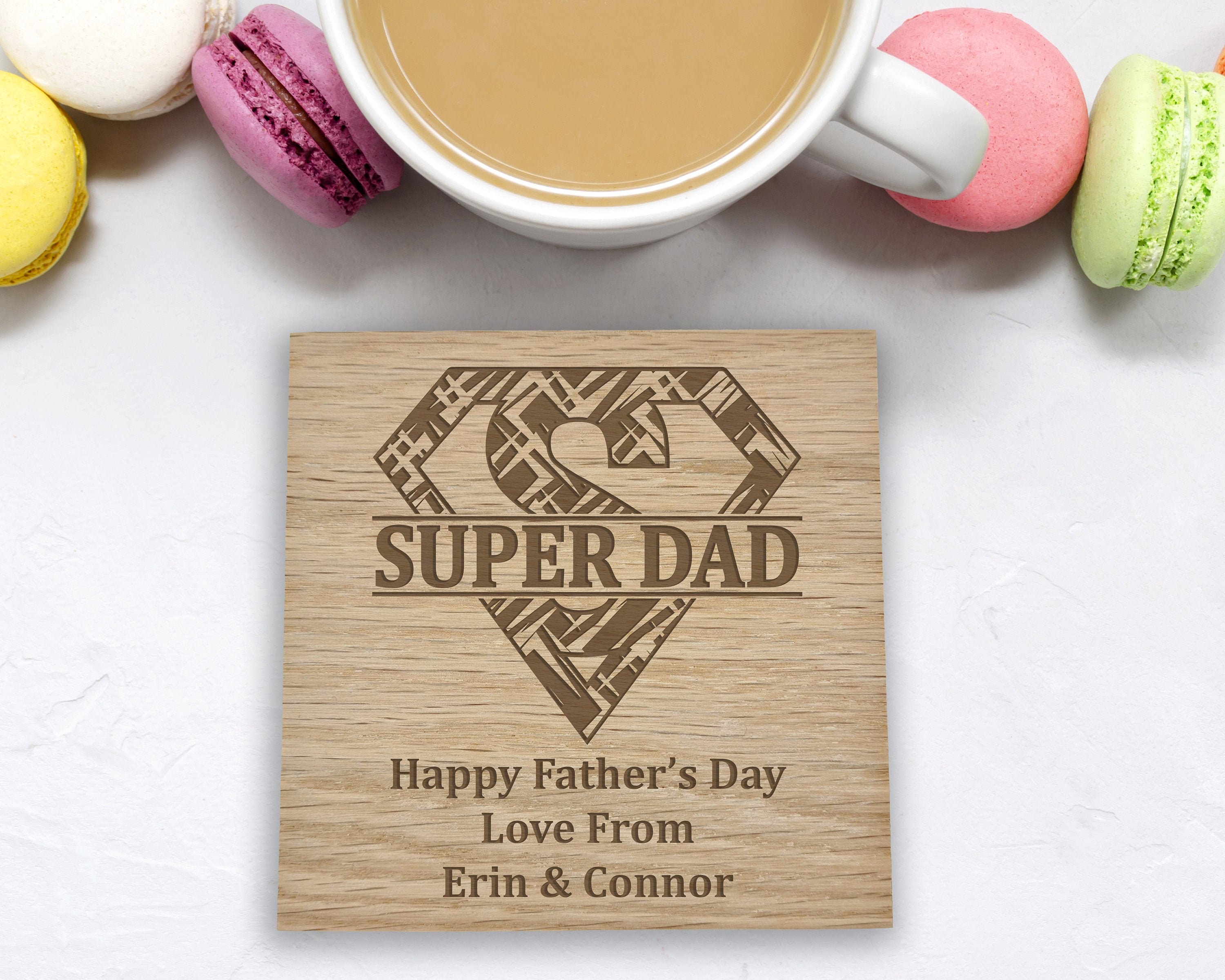 Personalised Wooden Coaster for Dad Father's Day Gift | Etsy