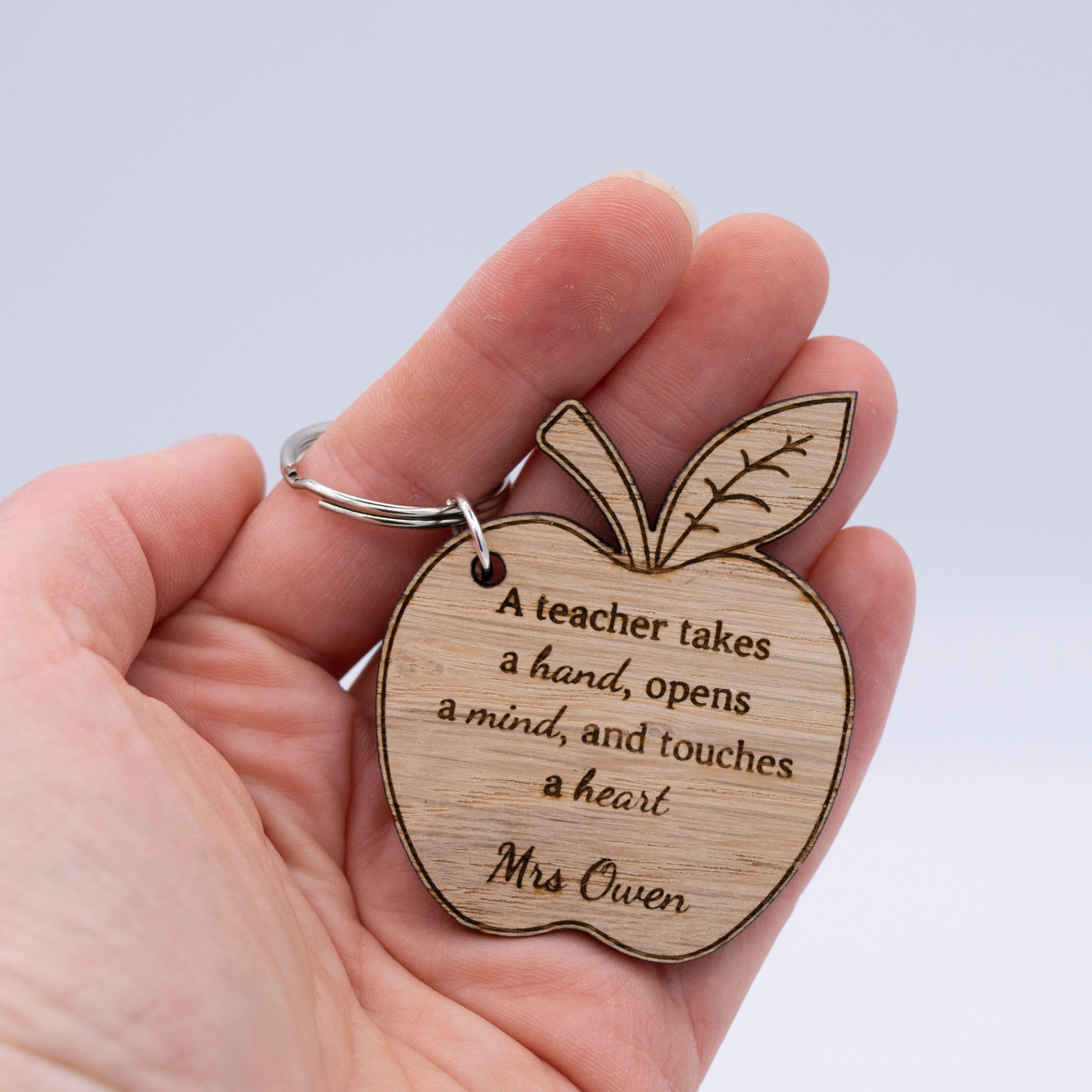 Personalised Wooden Teacher Keyring Teacher Gift Keychain - Etsy UK