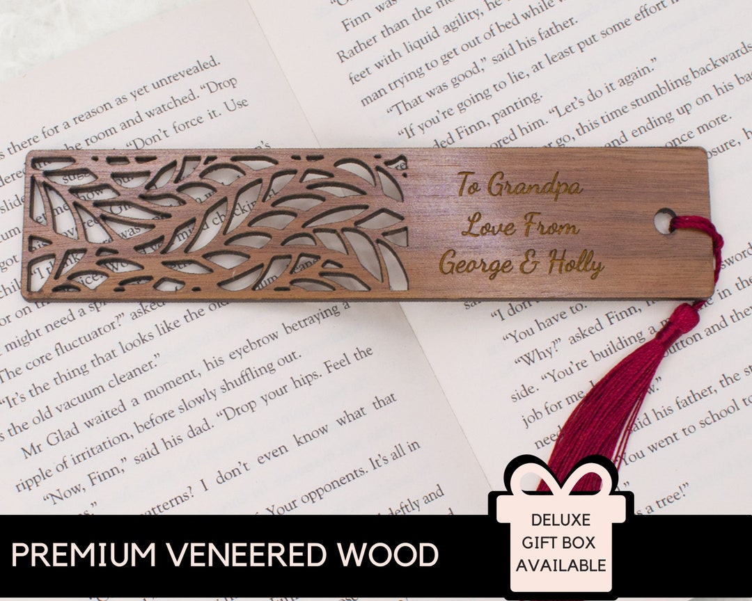 Personalised Wooden Bookmark, Engraved Gift for a Book Lover, Bookish ...