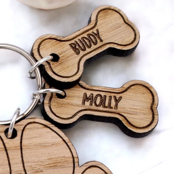 Wooden Dog Bone Keychain - Etsy