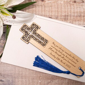 Personalised Wooden Cross Bookmark, Custom Religious Bookmark ...