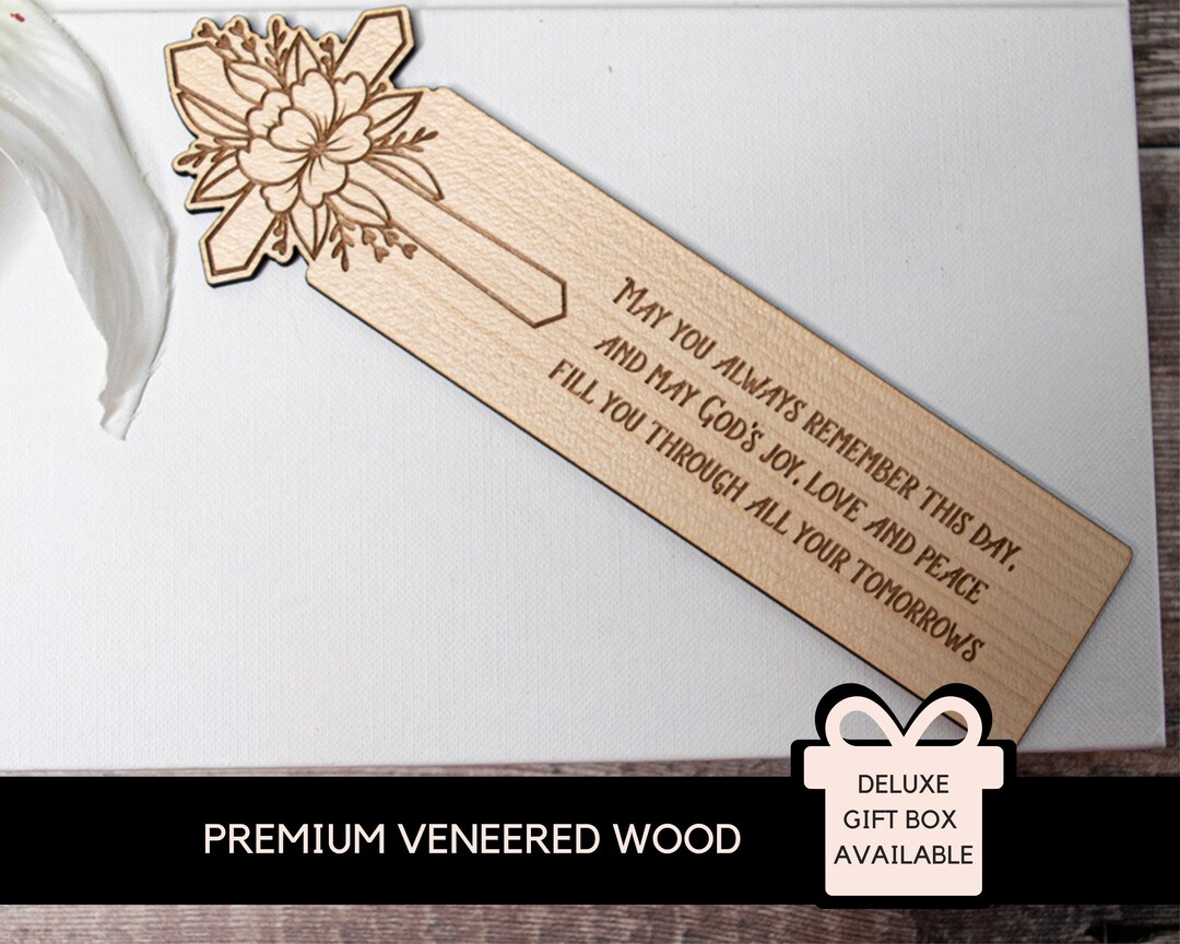 Personalised Wooden Cross Bookmark, Custom Bible Bookmark , Christening ...