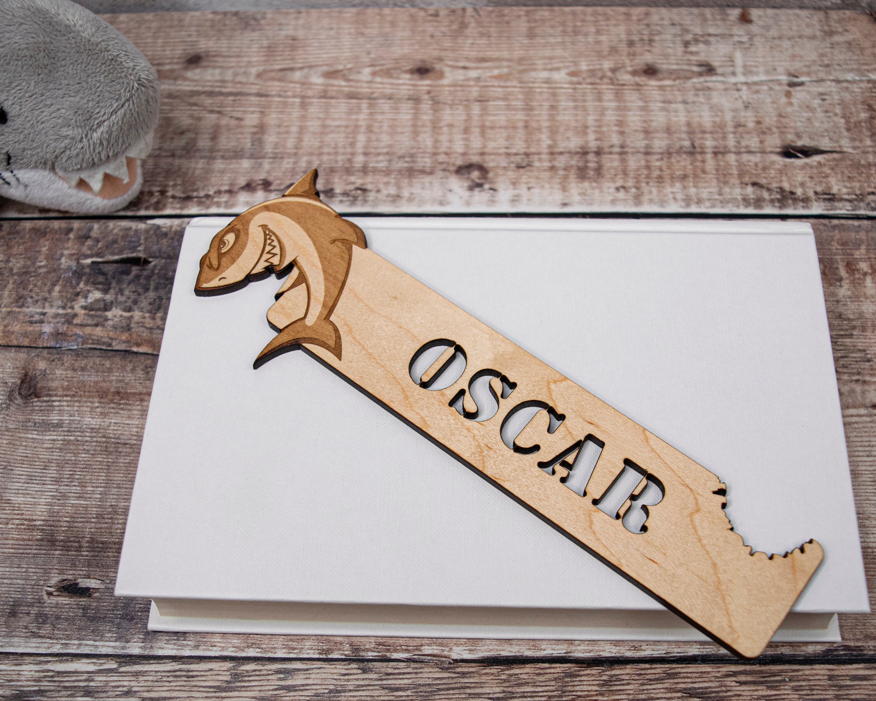 Personalised Wooden Shark Bookmark Laser Cut Bookmark - Etsy
