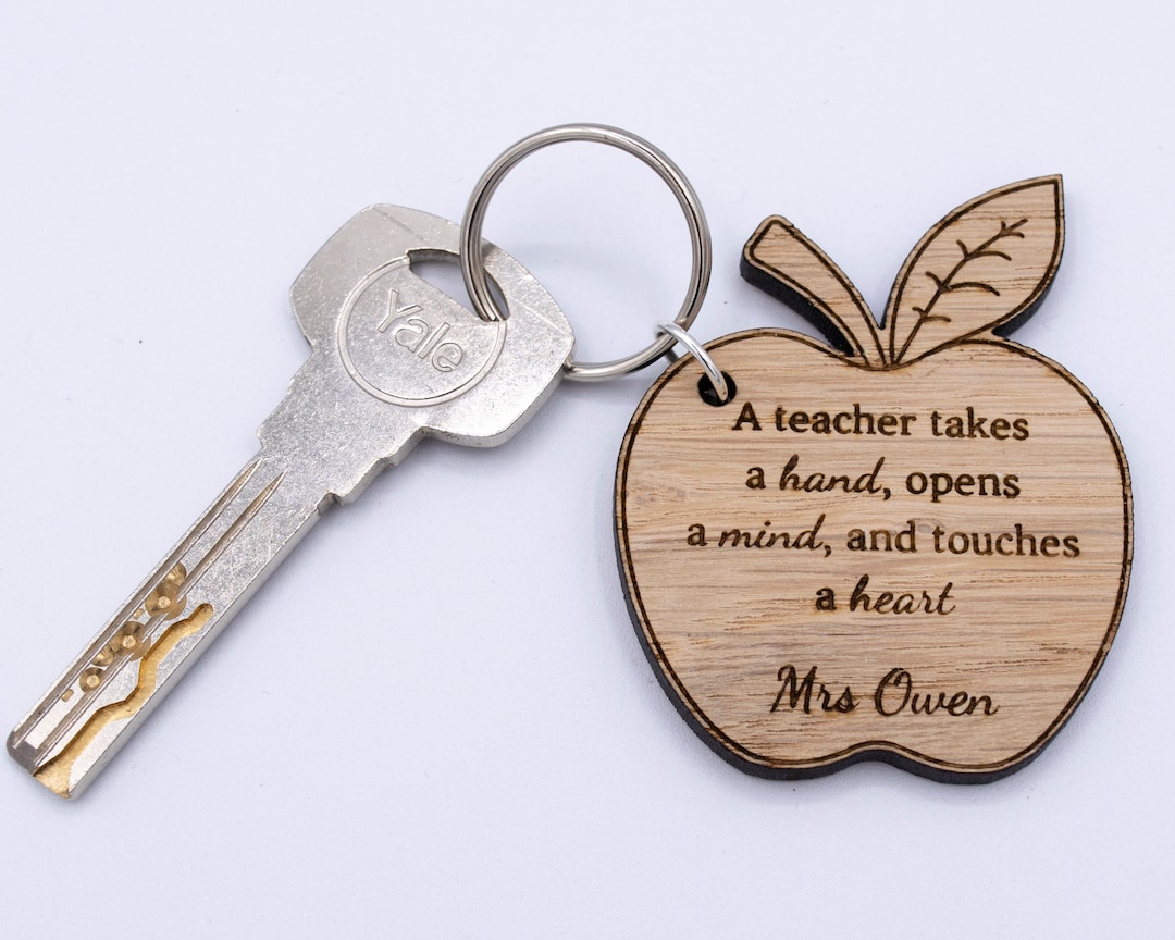 Personalised Wooden Teacher Keyring Teacher Gift Keychain - Etsy UK