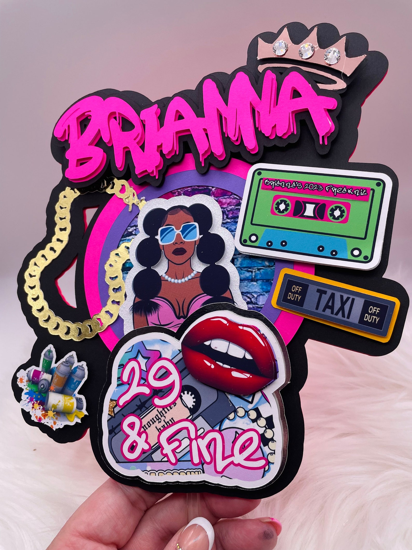 Custom Age & Fine Freaknik Cake Topper - Etsy