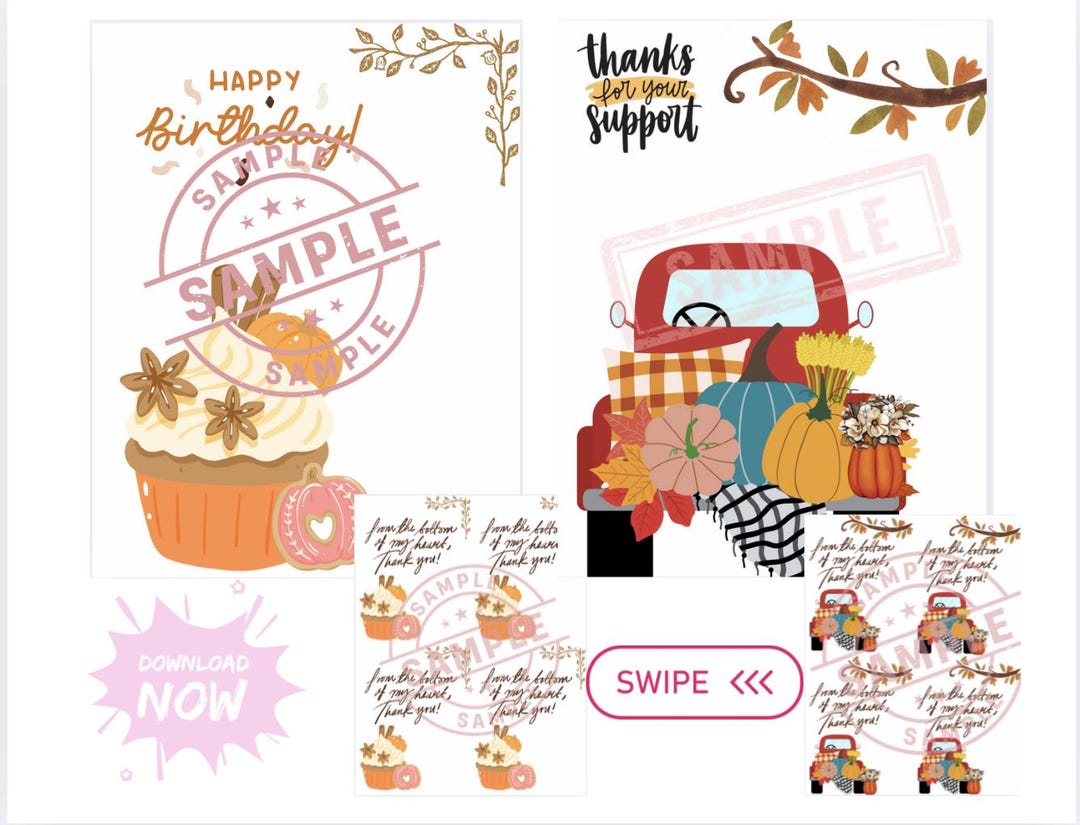 2 Packaging Inserts and Matching Cards - Etsy