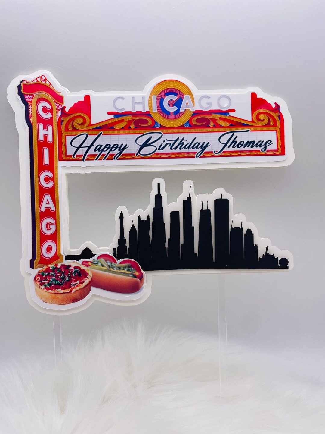 Chicago Theme Cake Topper (custom) - Etsy