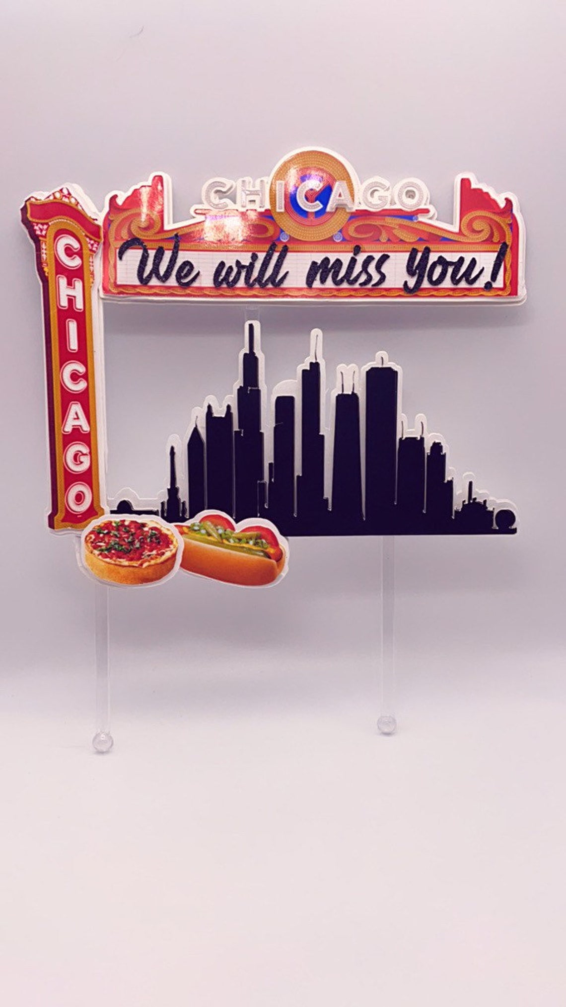 Chicago theme cake topper custom | Etsy
