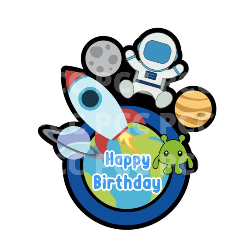 Printable Rocket Space Digital for Cake Topper File JPG PNG - Etsy