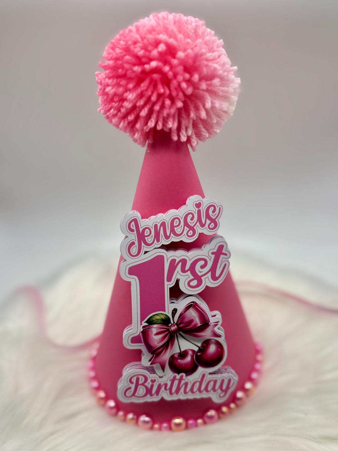 Custom Birthday Hat With Beads and Ribbon - Etsy