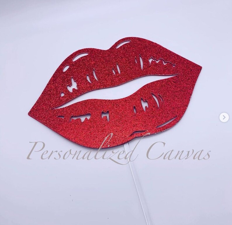XL Glitter Lips Cake & Cupcakes Toppers - Etsy