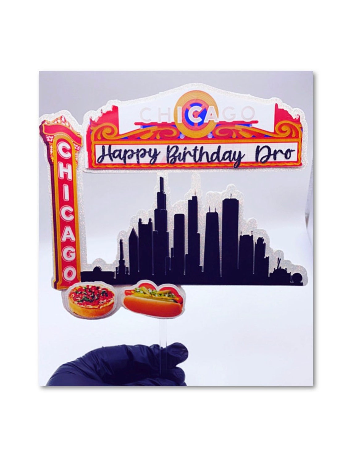 Chicago theme cake topper custom | Etsy