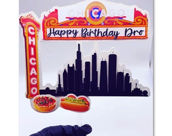 Cake Topper Chicago - Etsy