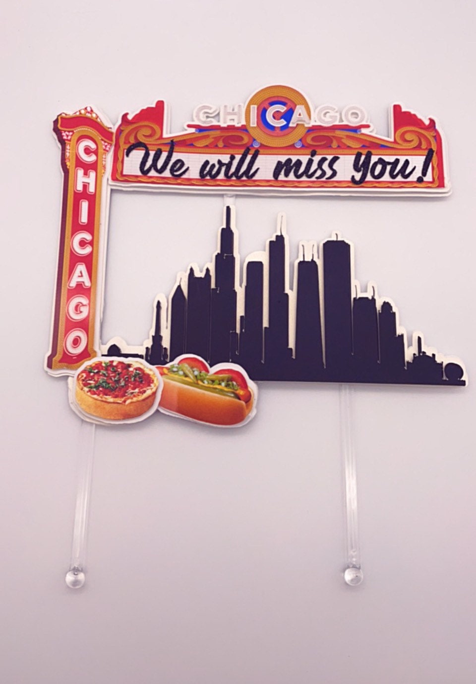 Chicago theme cake topper custom | Etsy