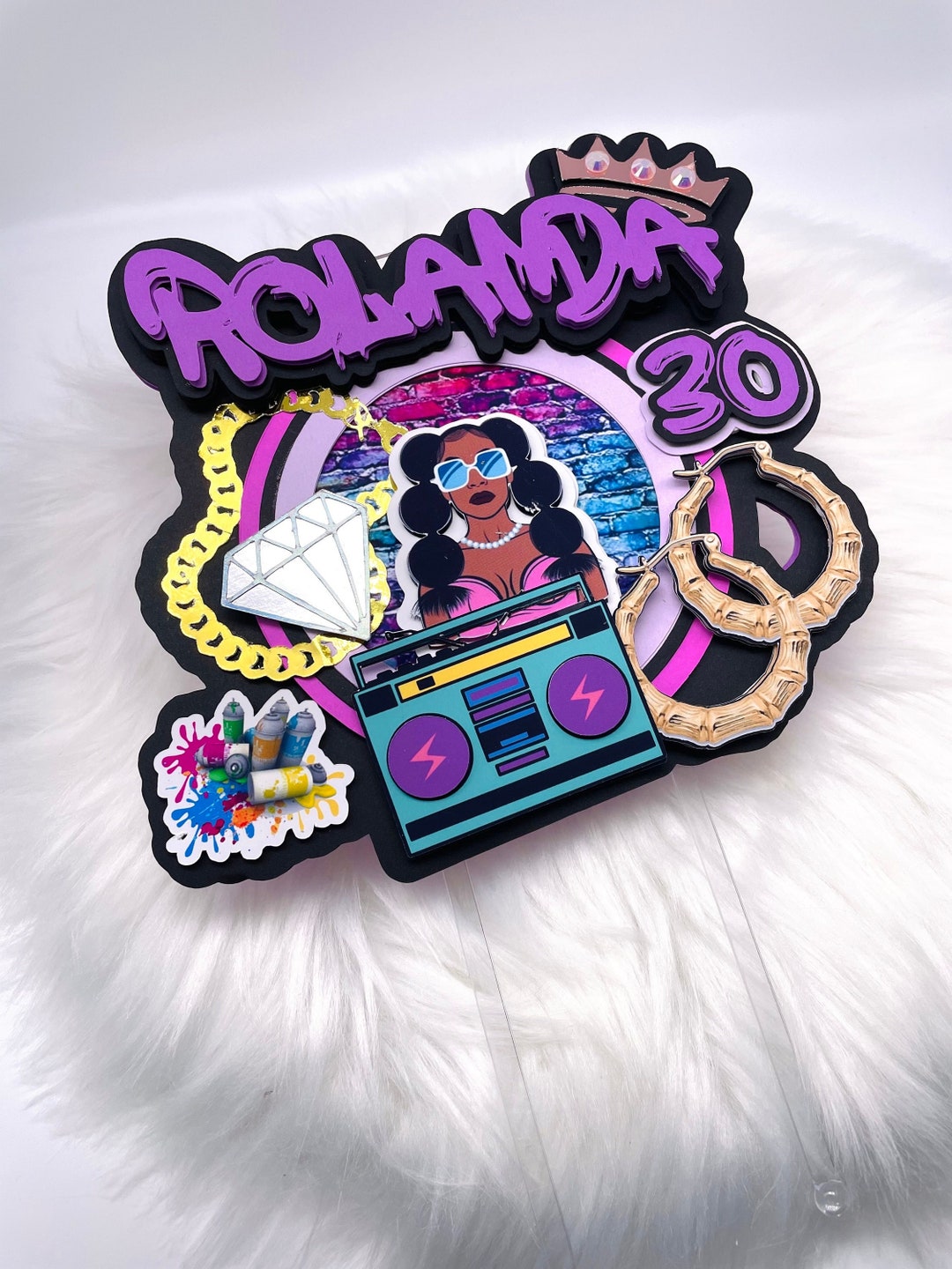 Custom 80's Cake Topper - Etsy