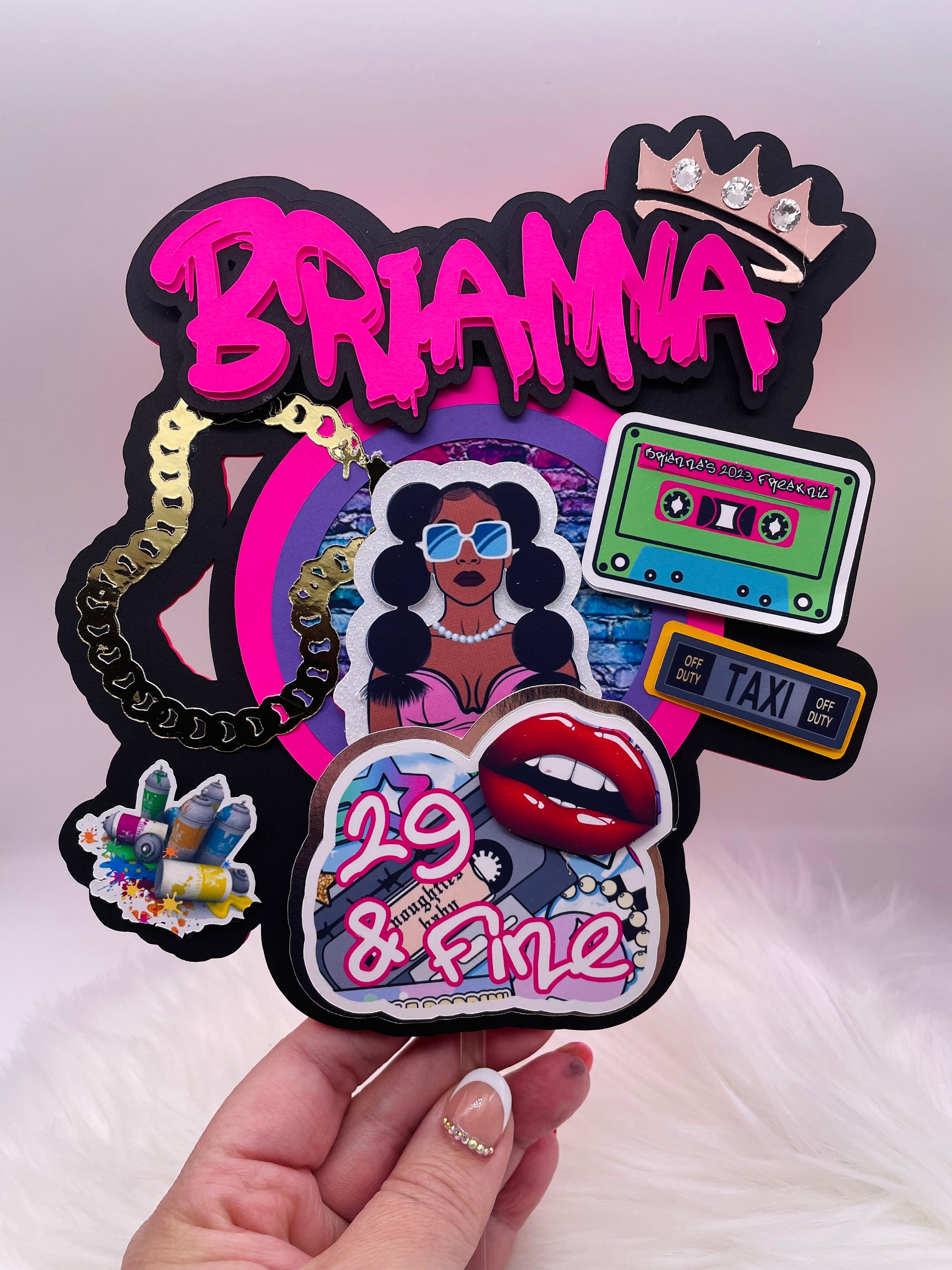 Custom Age & Fine Freaknik Cake Topper - Etsy