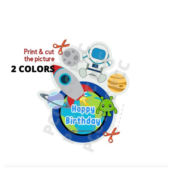 Printable Rocket Cake Topper - Etsy