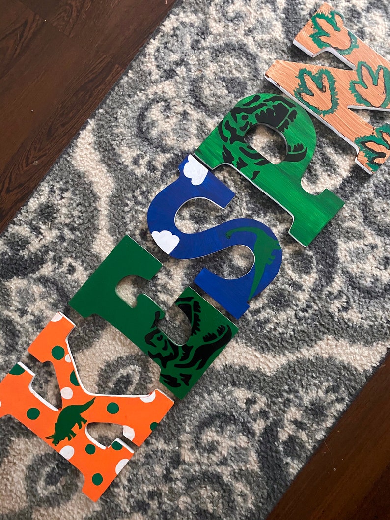 Hand Painted Wooden Letters - Etsy