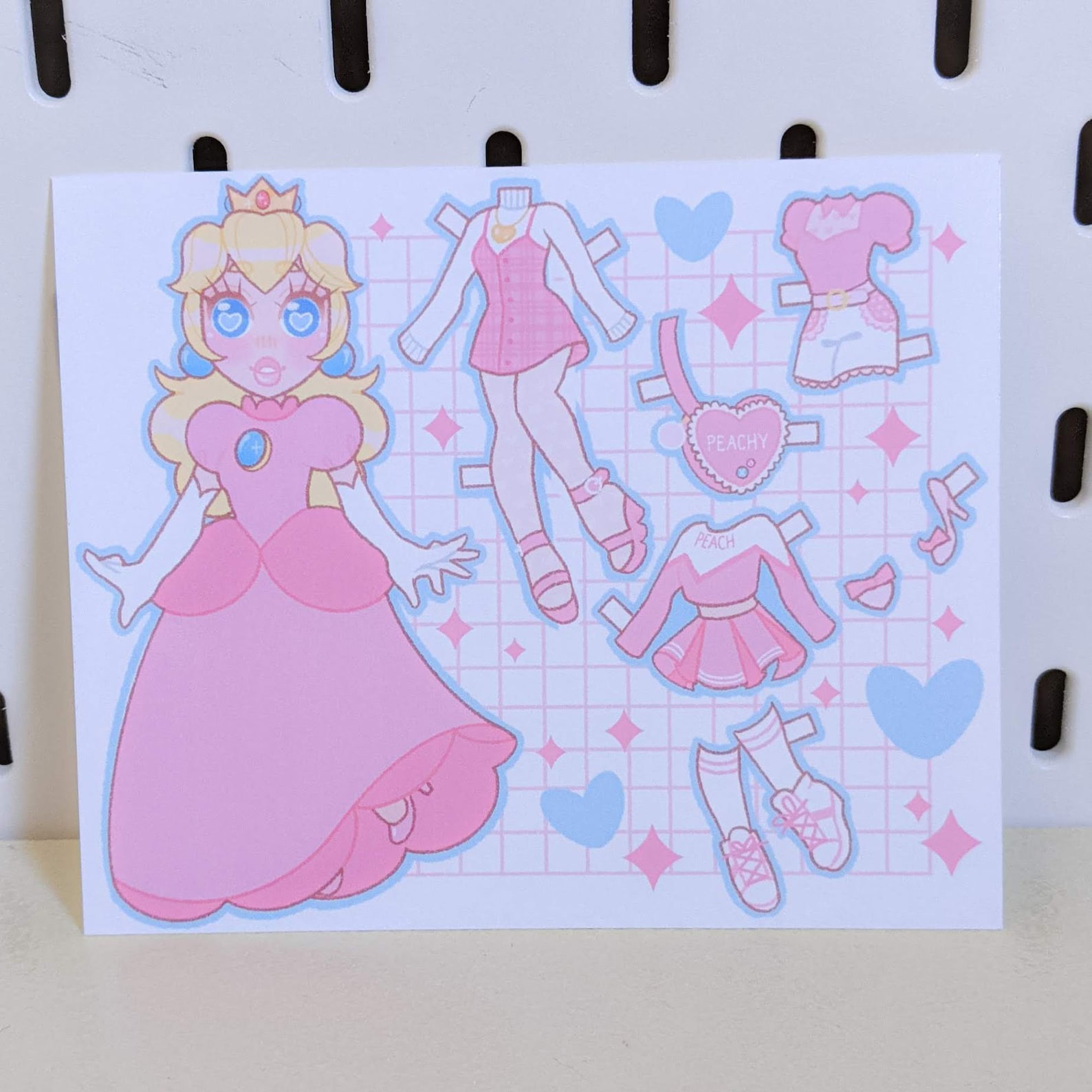 Princess Peach Paper Doll Cute Art Print | Etsy