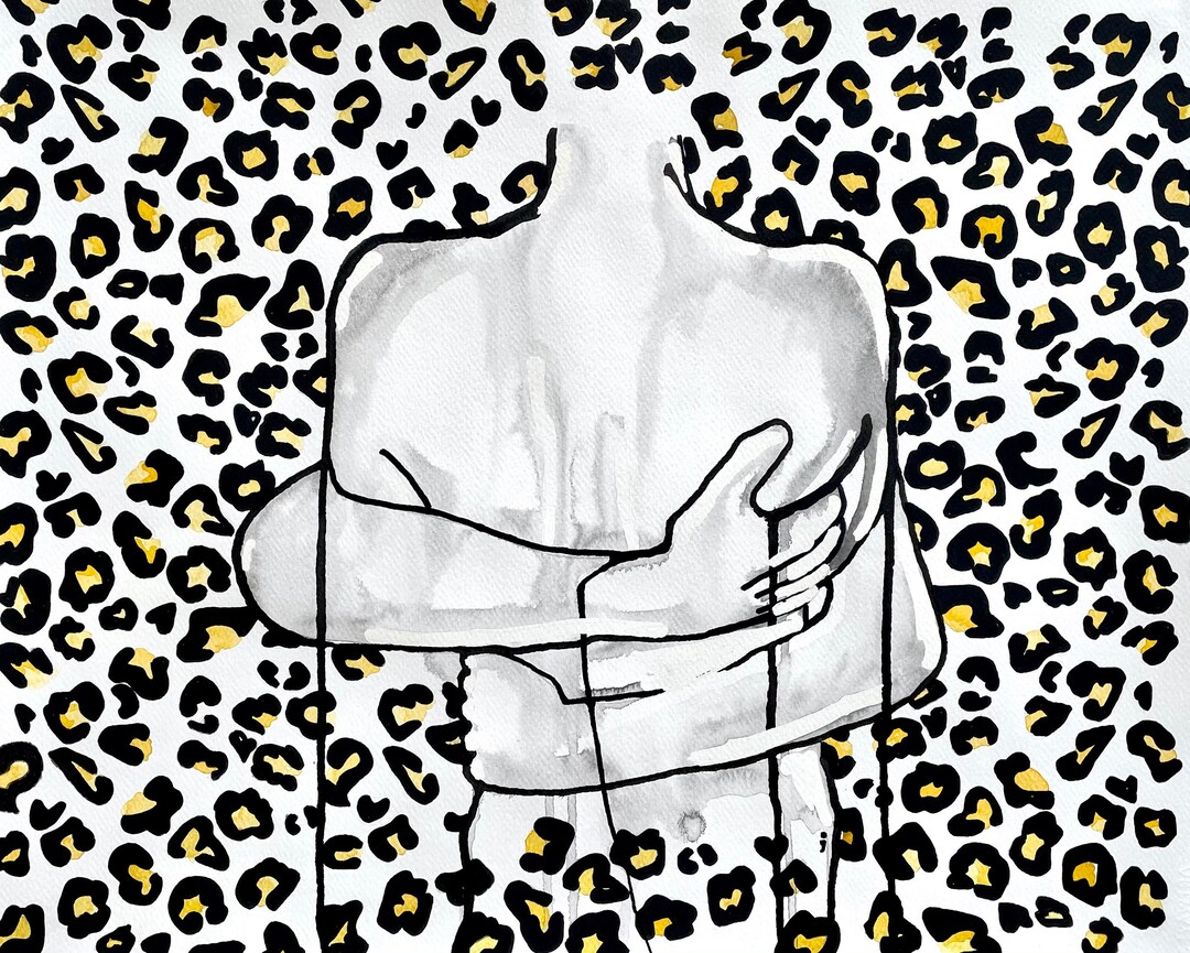 CUDDLE Leopard Print Giclee Art Print - Etsy