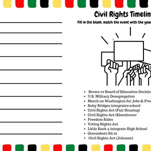Civil Rights Activity Sheet Bundle - Etsy