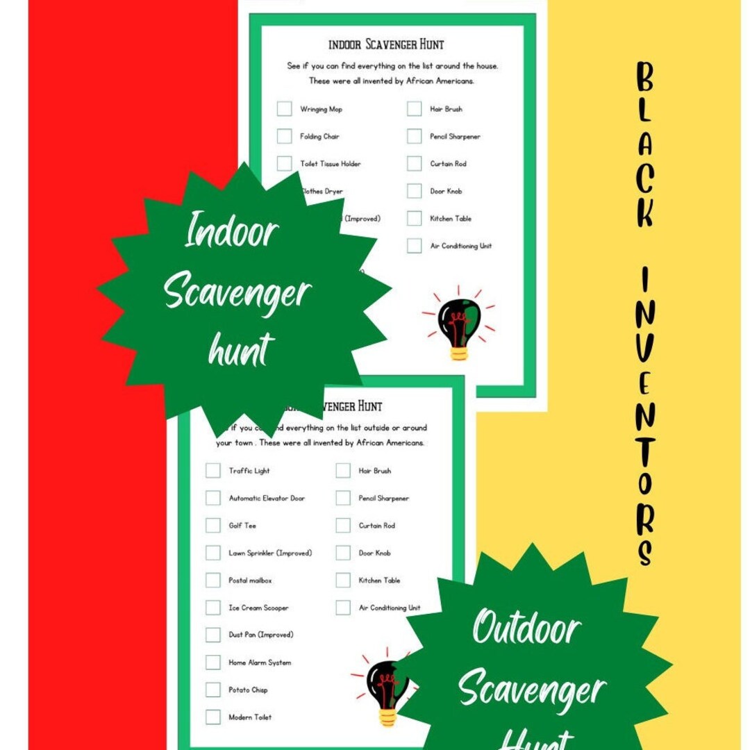 Indoor/outdoor Black Inventors Scavenger Hunt - Etsy