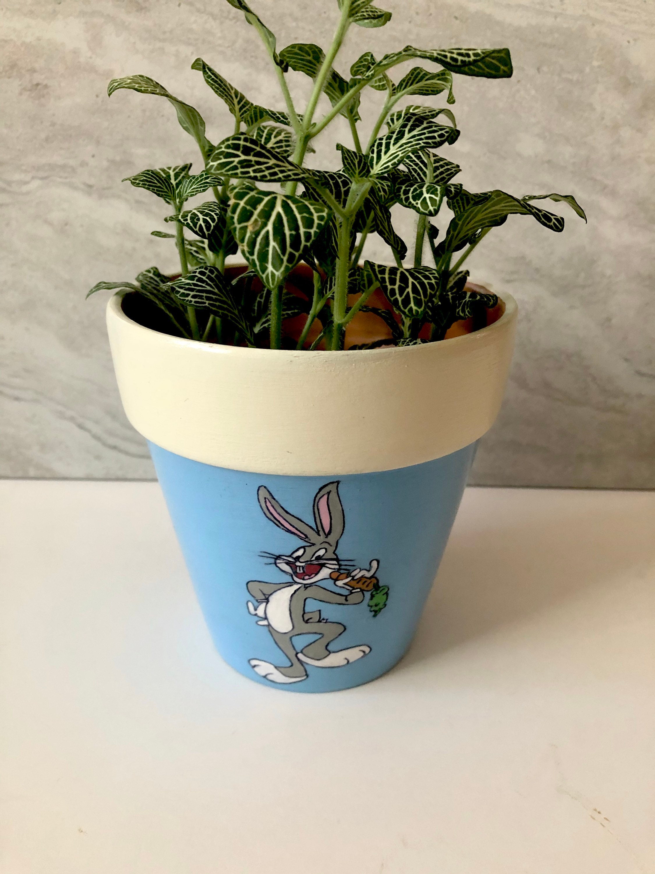 5 Hand Painted Flower Pot/bugs Bunny/looney - Etsy Ireland