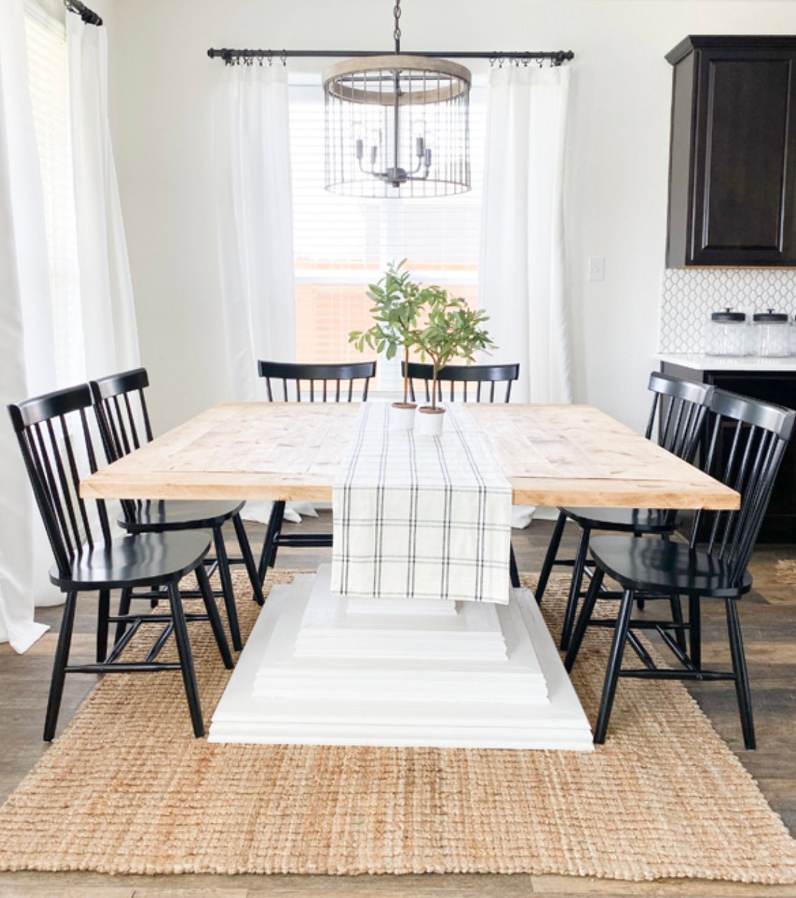 Real Wood Square Dining Room Table - Etsy