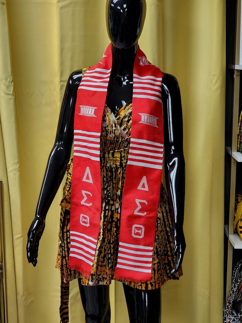 Delta Sigma Theta-red,fraternity and Sorority Sashes, Handwoven Kente ...