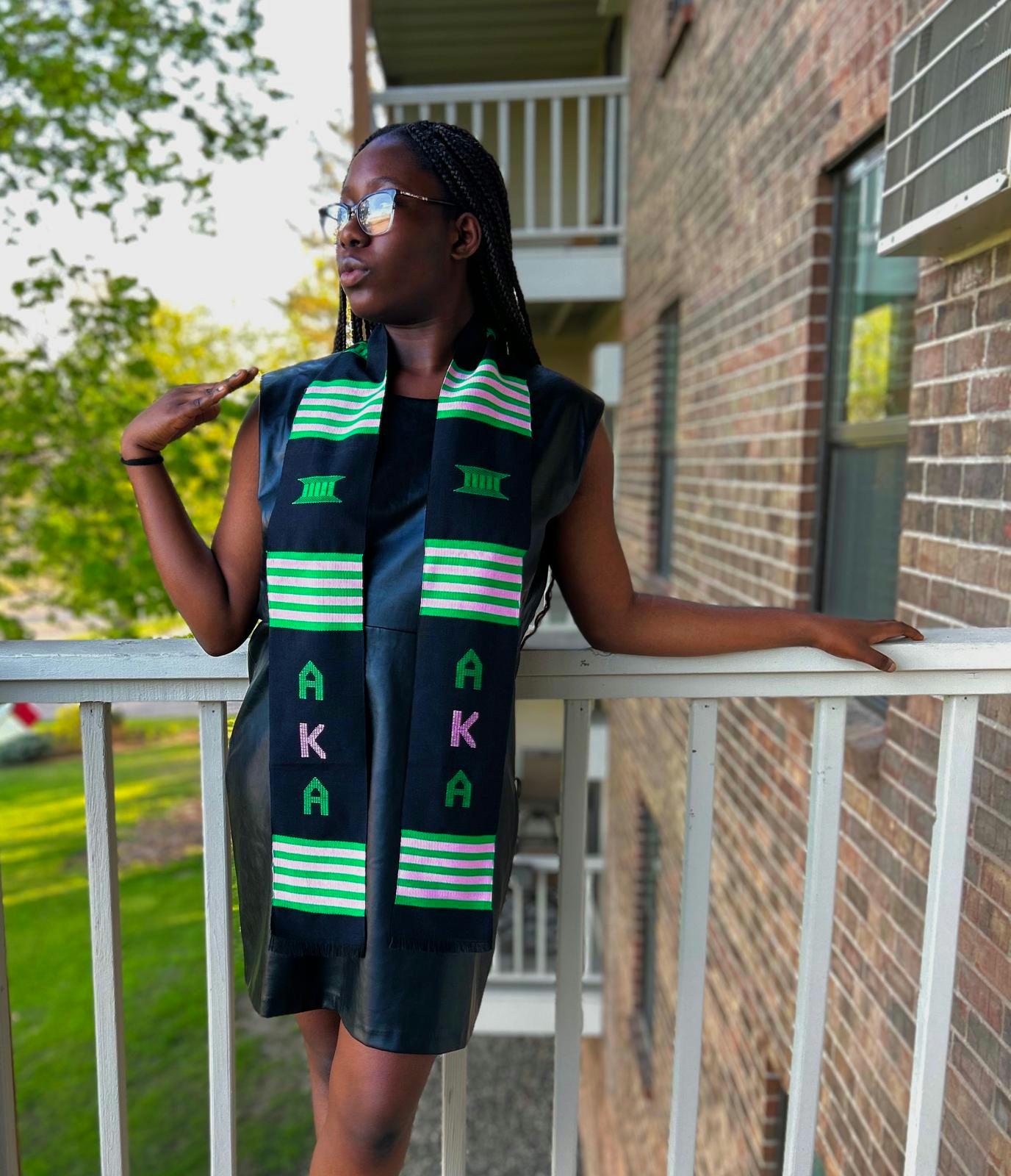 Kente Cloth Sash - Alpha Kappa Alpha - AKA - Stole Sash. Fraternity and ...