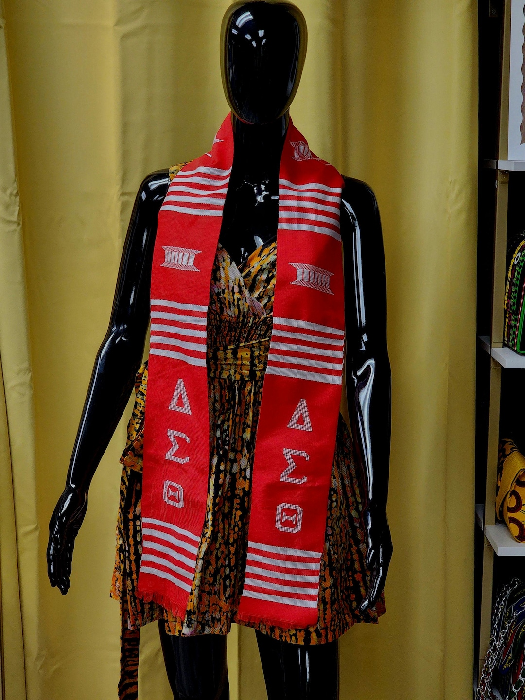 Delta Sigma Theta-red,fraternity and Sorority Sashes, Handwoven Kente ...