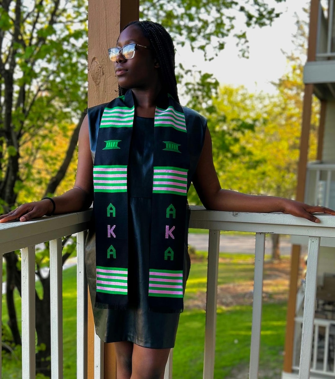 Kente Cloth Sash - Alpha Kappa Alpha - AKA - Stole Sash. Fraternity and ...
