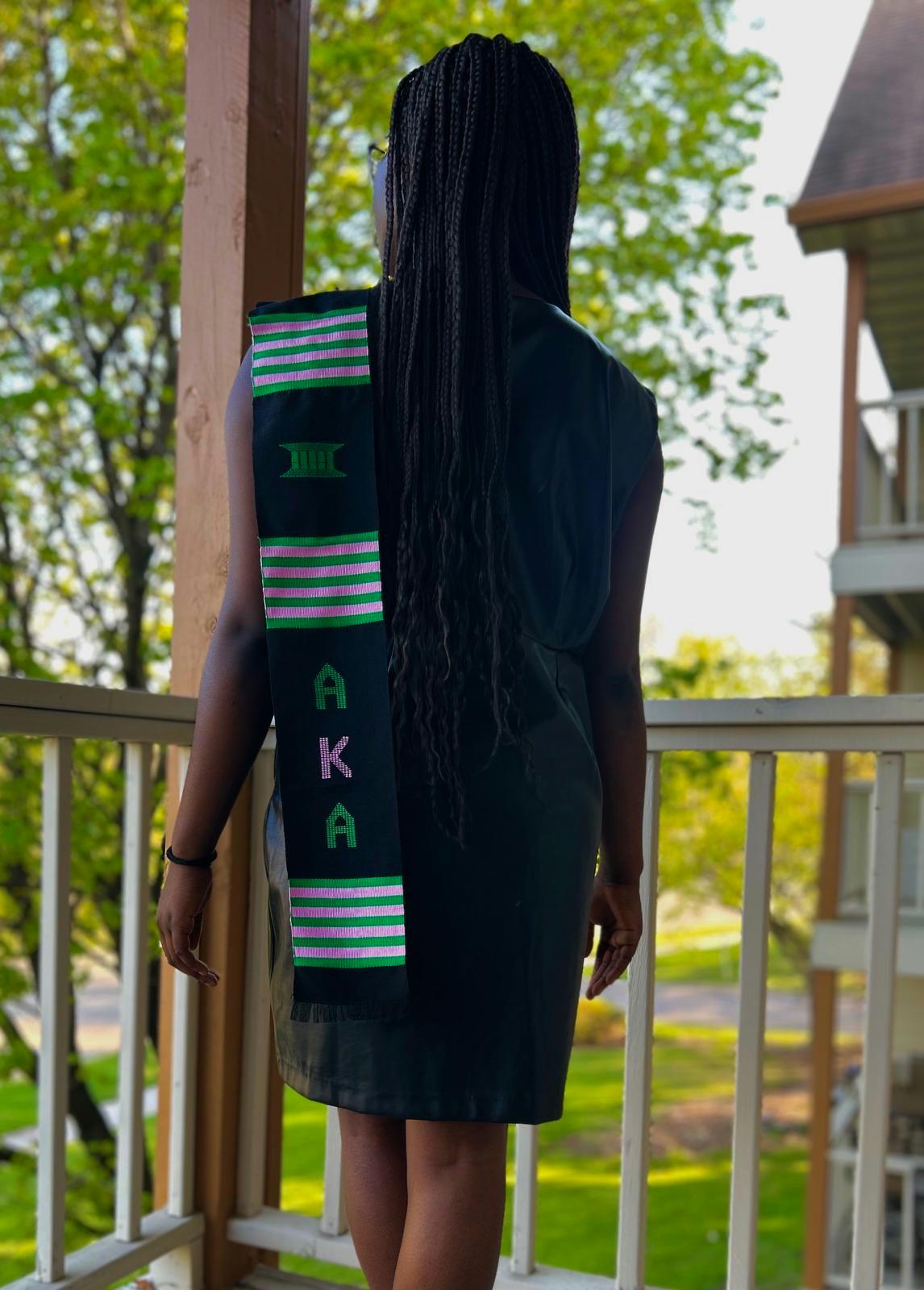 Kente Cloth Sash - Alpha Kappa Alpha - AKA - Stole Sash. Fraternity and ...