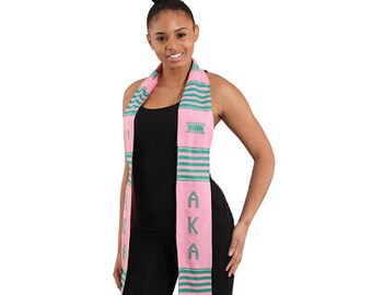 Graduation Set Handwoven Kente Cloth Alpha Kappa Alpha AKA Graduation ...
