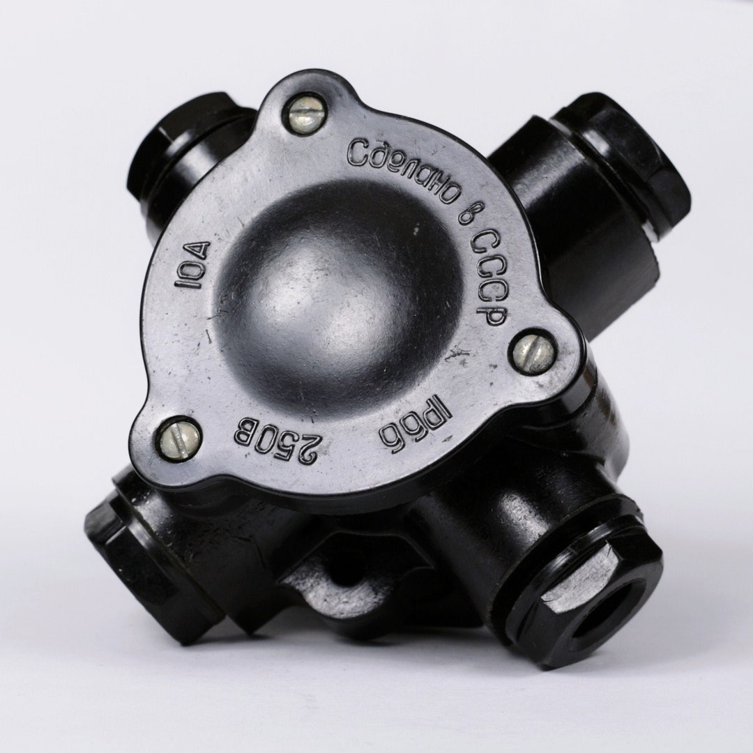 Vintage Industrial Black Bakelite Junction Box Soviet USSR | Retro ...