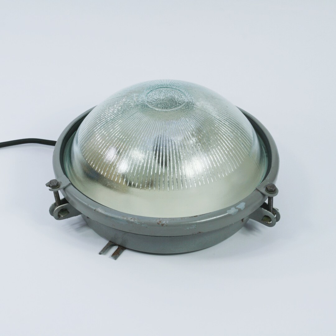 Soviet Industrial Lamp Wall Light Fixture, Ussr Lamp Vintage Round Lamp ...