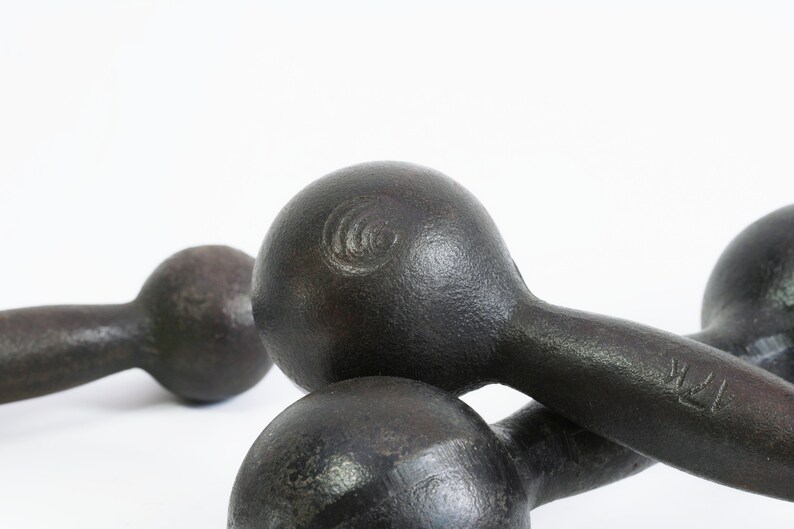 Vintage Cast Iron Dumbbell Soviet Union, Collectible Old USSR Sport ...