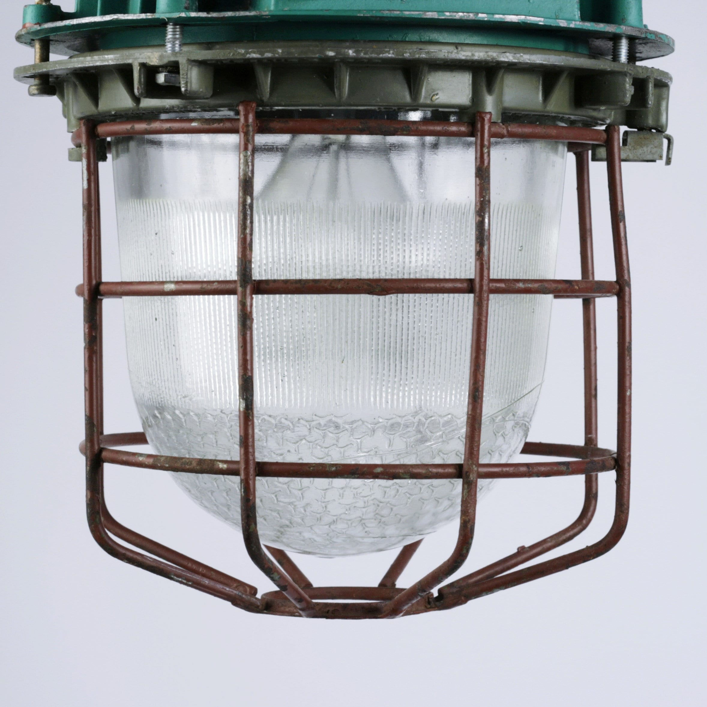 Vintage Soviet Industrial Cage Light Bully Lamp Refurbished Soviet ...