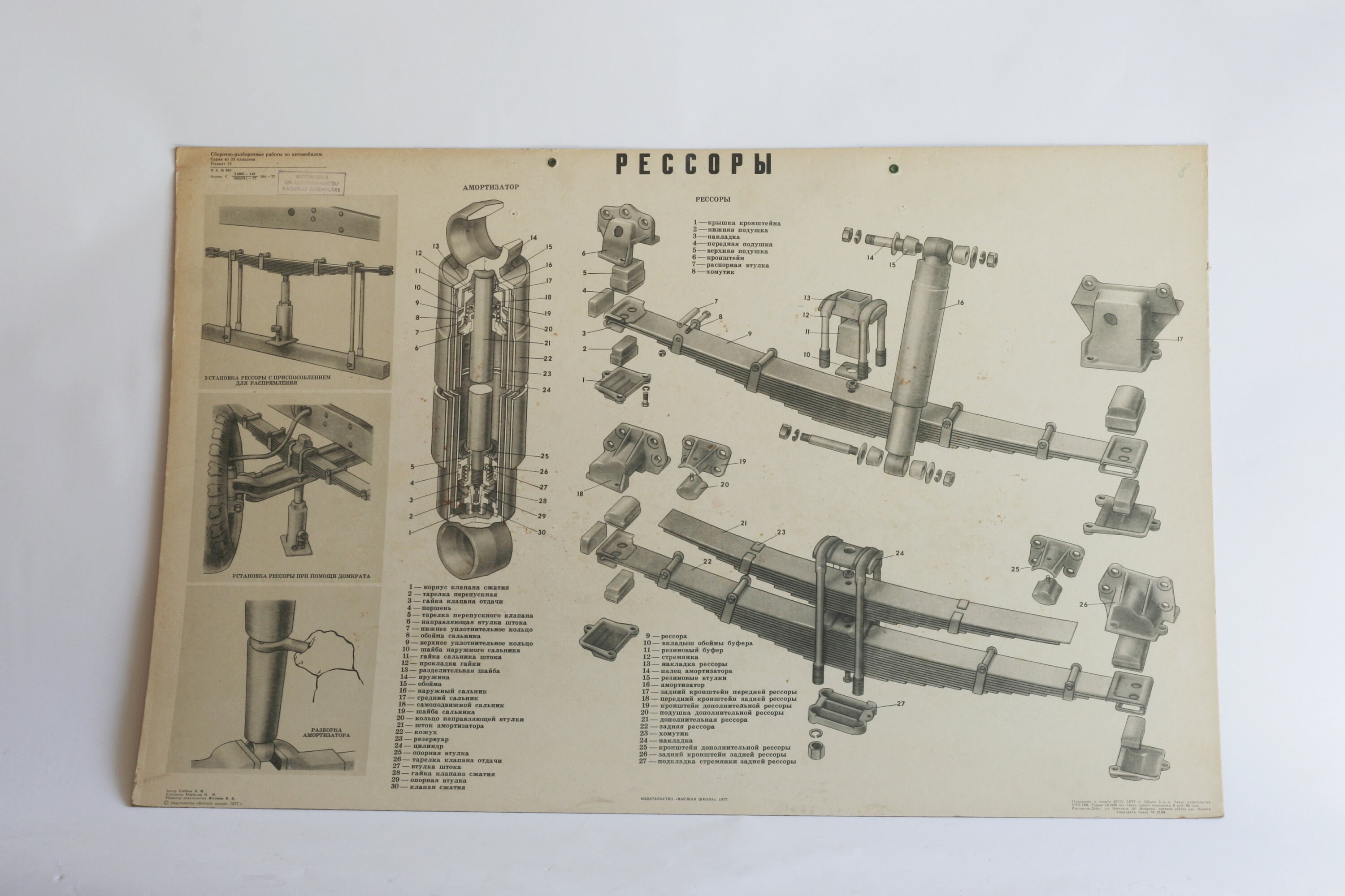 Vintage Poster Original Soviet Car Poster 70s Soviet Union Paper on ...