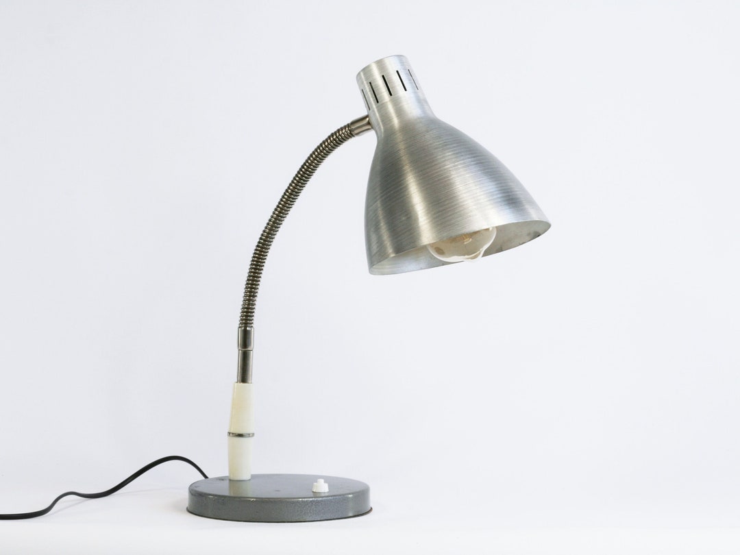 Vintage Soviet Aluminum Desk Lamp | USSR Flexible Arm Lighting - Etsy