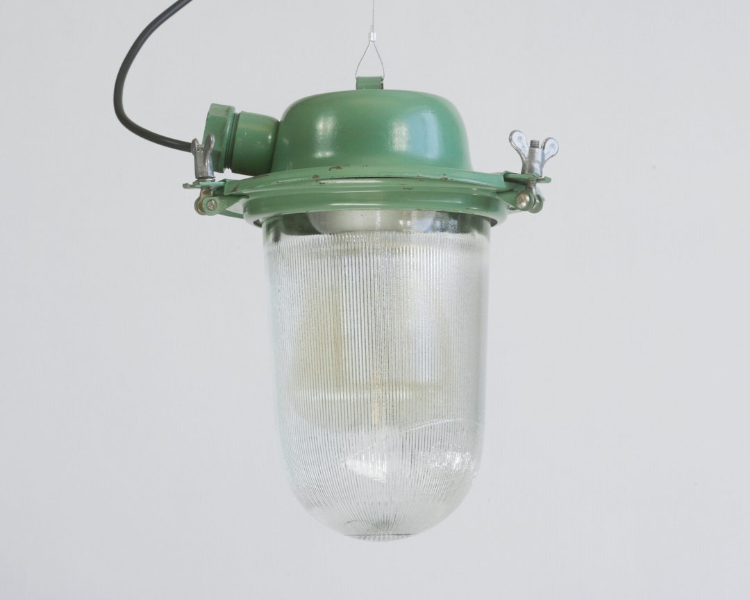 Green Soviet Industrial Lamp, Bunker Soviet Lamp, Pendant Lighting ...