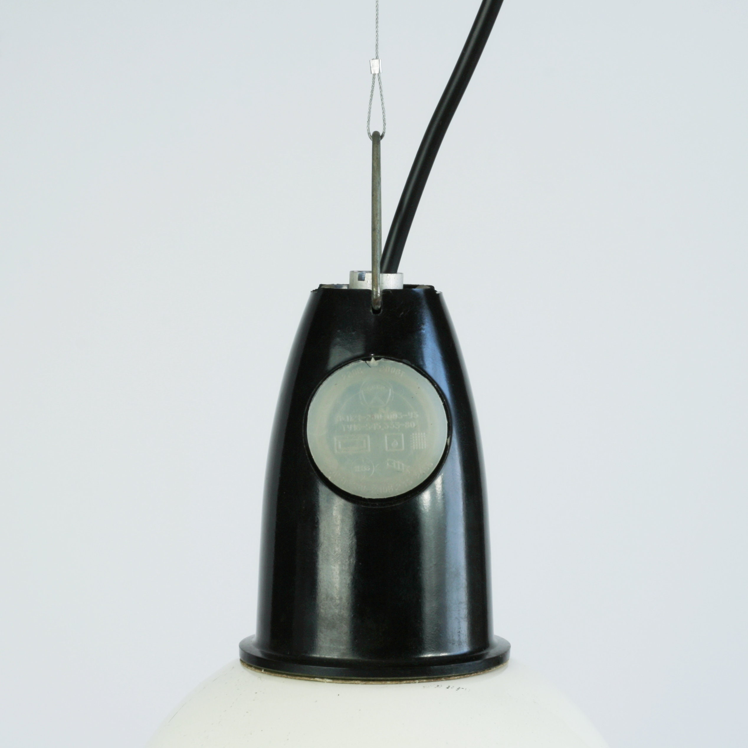 Vintage Angled Soviet Shade Pendant Industrial Lamp | Mini USSR White ...