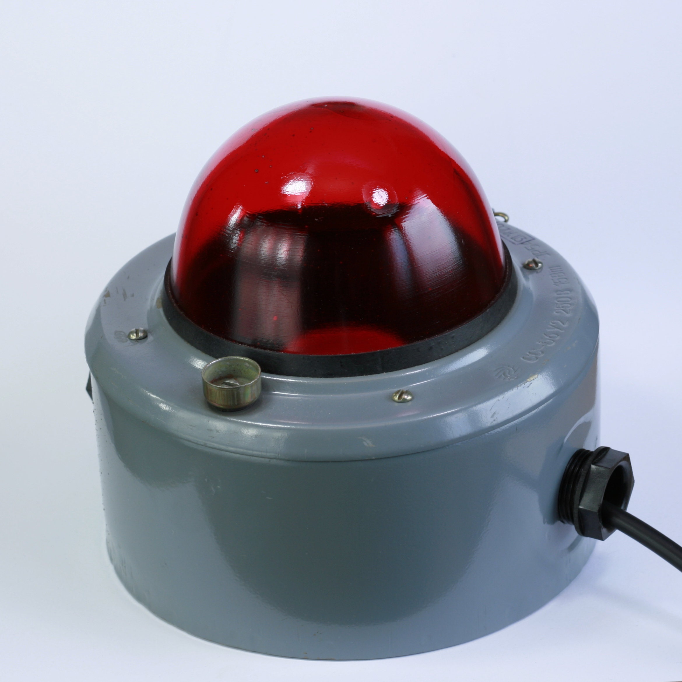 Vintage Industrial Soviet Signal Lamp Red, Green Glass Dome Lighting ...