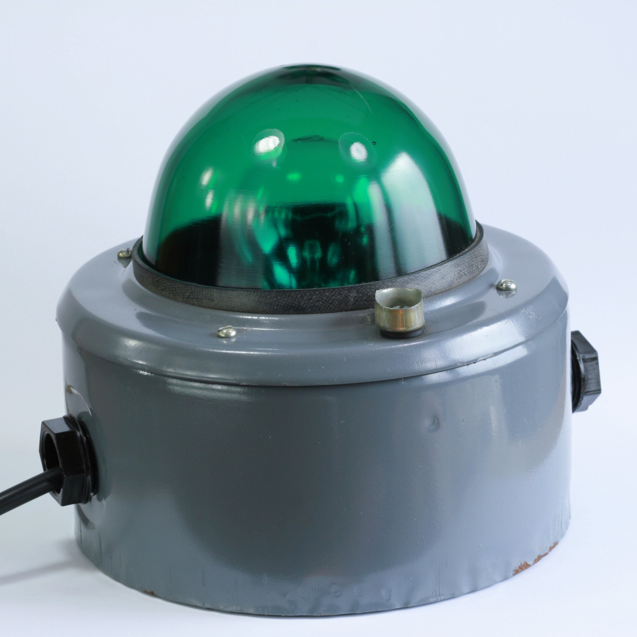 Vintage Industrial Soviet Signal Lamp Red, Green Glass Dome Lighting ...