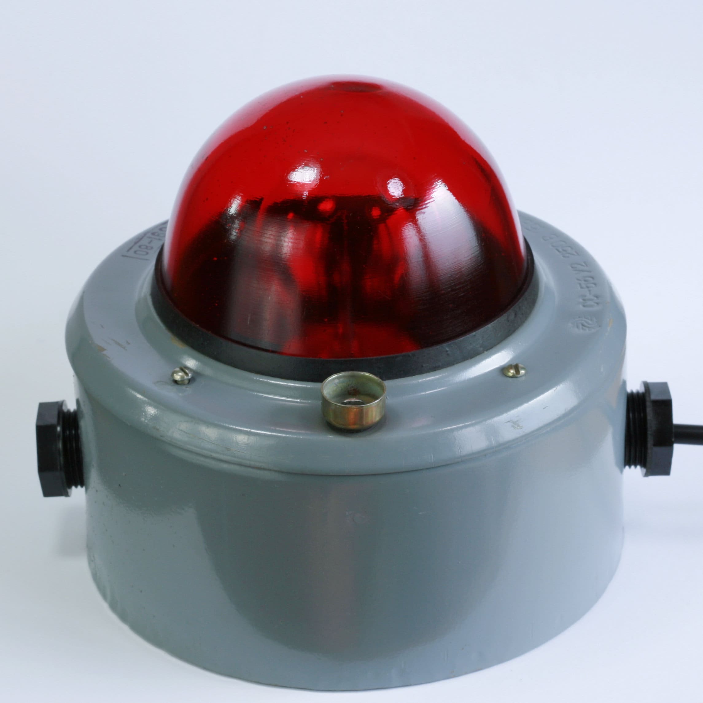 Vintage Industrial Soviet Signal Lamp Red, Green Glass Dome Lighting ...