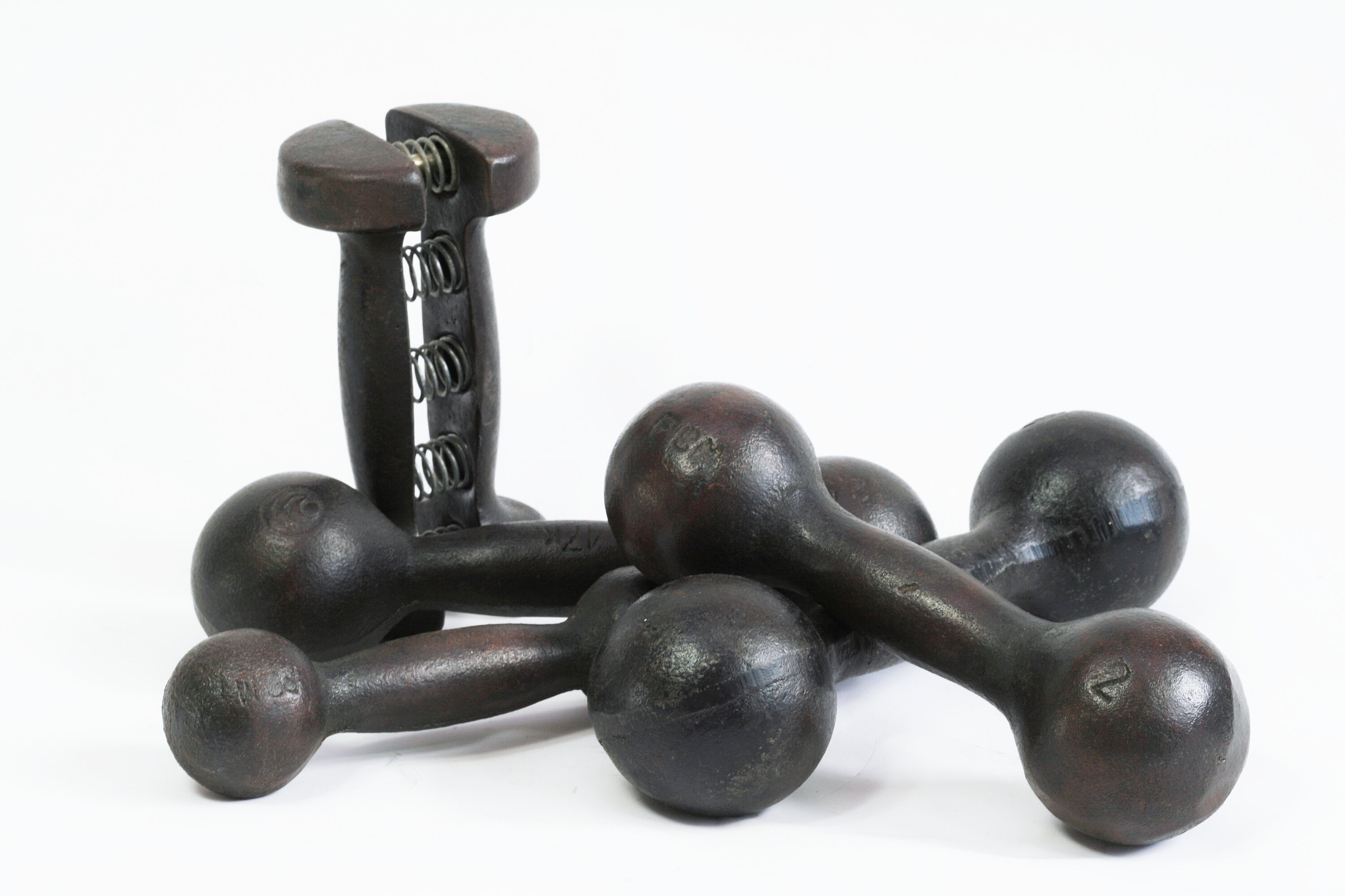 Vintage Cast Iron Dumbbell Soviet Union, Collectible Old USSR Sport ...