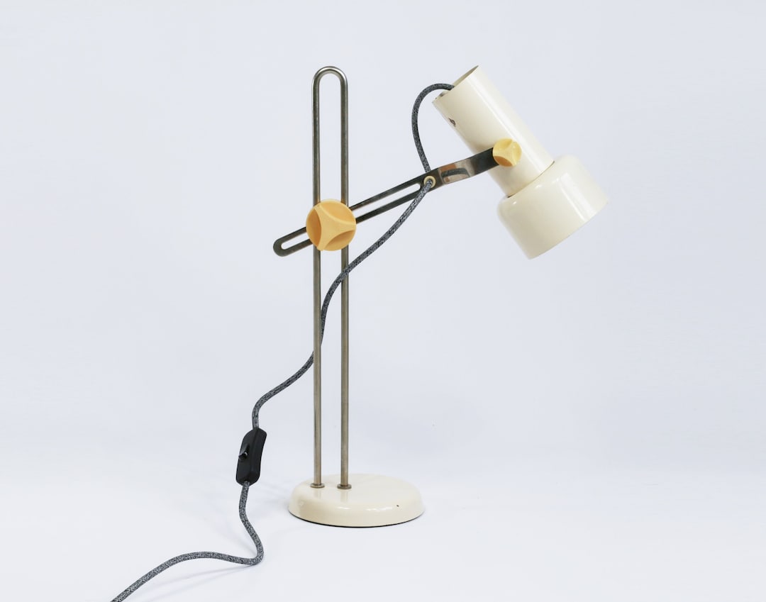 Soviet Table Lamp Vintage Soviet Union Desk Lighting With Beige Shade ...