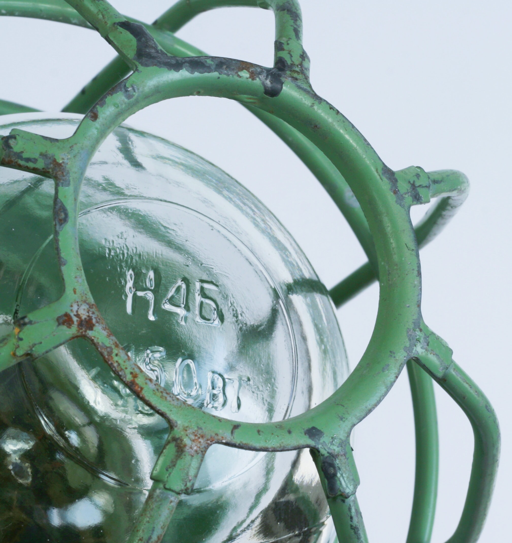 Vintage Soviet USSR Industrial Green Cage Light Fixture - Etsy