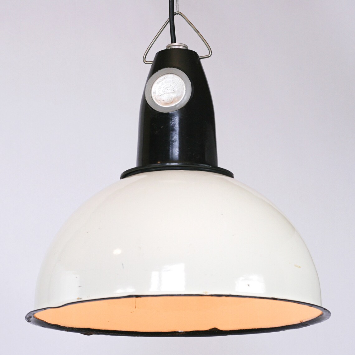 Vintage Industrial Soviet Pendant Lamp USSR White Enamel - Etsy
